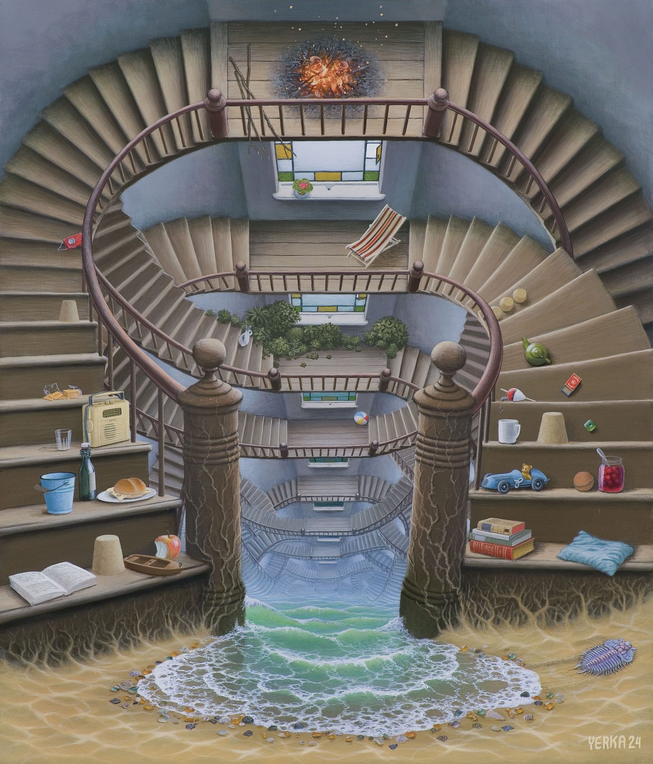 Picnic on kitchen steps – Yerkaland